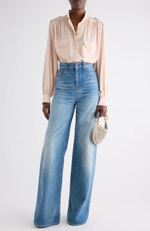 CHLOÉ Gathered Silk Crêpe de Chine Shirt